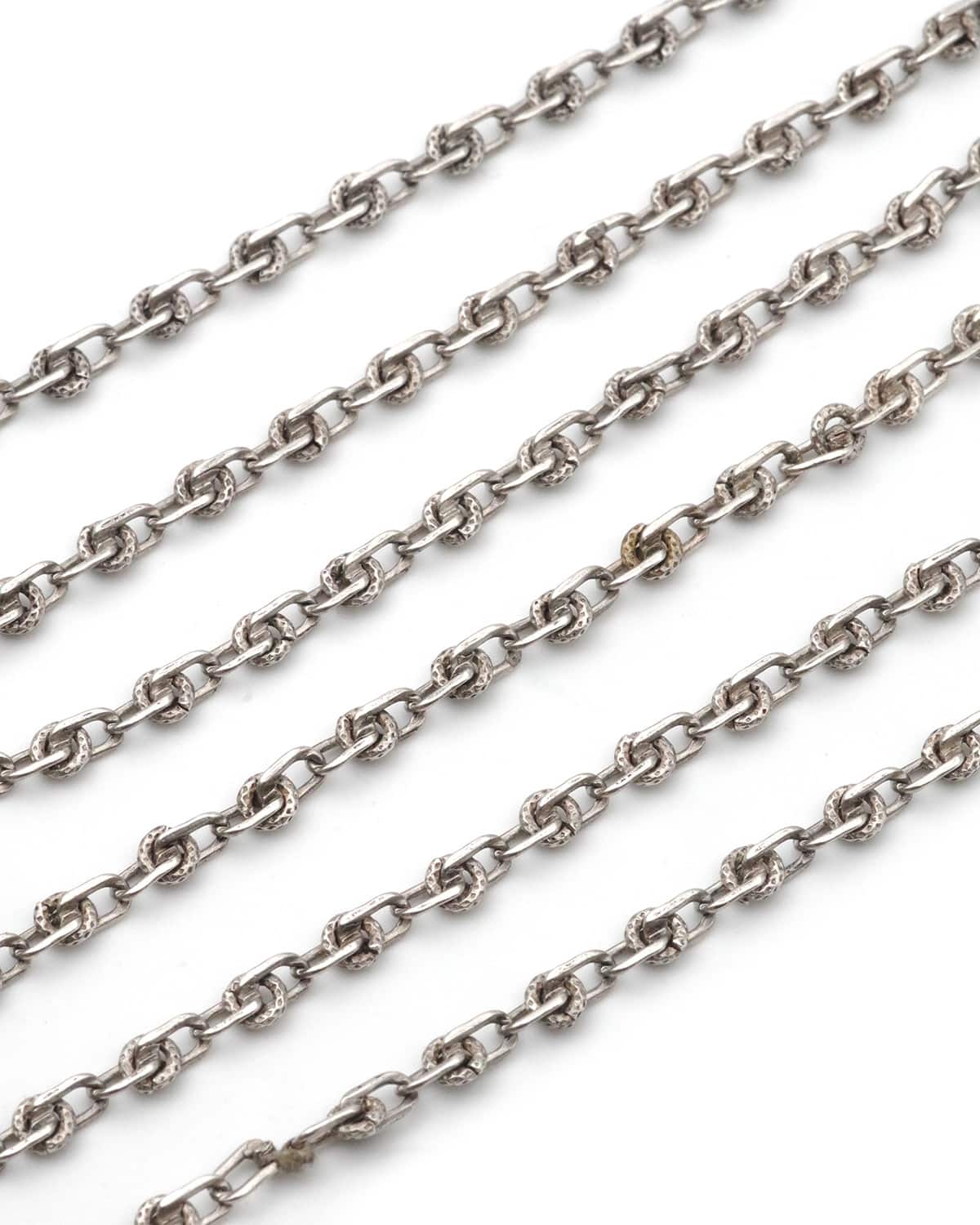Long double silver chain
